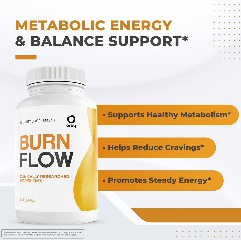 Orby BurnFlow Capsules – 100% Natural Formula with Turmeric, BioPerine ...