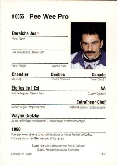 1992 Quebec Pee-Wee Tournament #556 Jean Deraiche | eBay