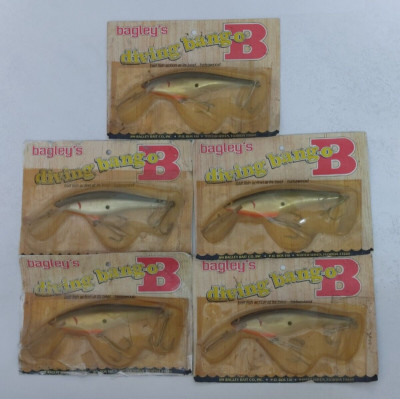 (5) Vintage Bagley Balsa Bango B6 DB06 Fishing Crankbait Fishing Lures ...