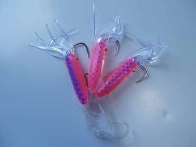 SUPER FLUORO HOT PINK DEEP SEA BOAT FISHING MUPPET RIG COD POLLOCK LING ...