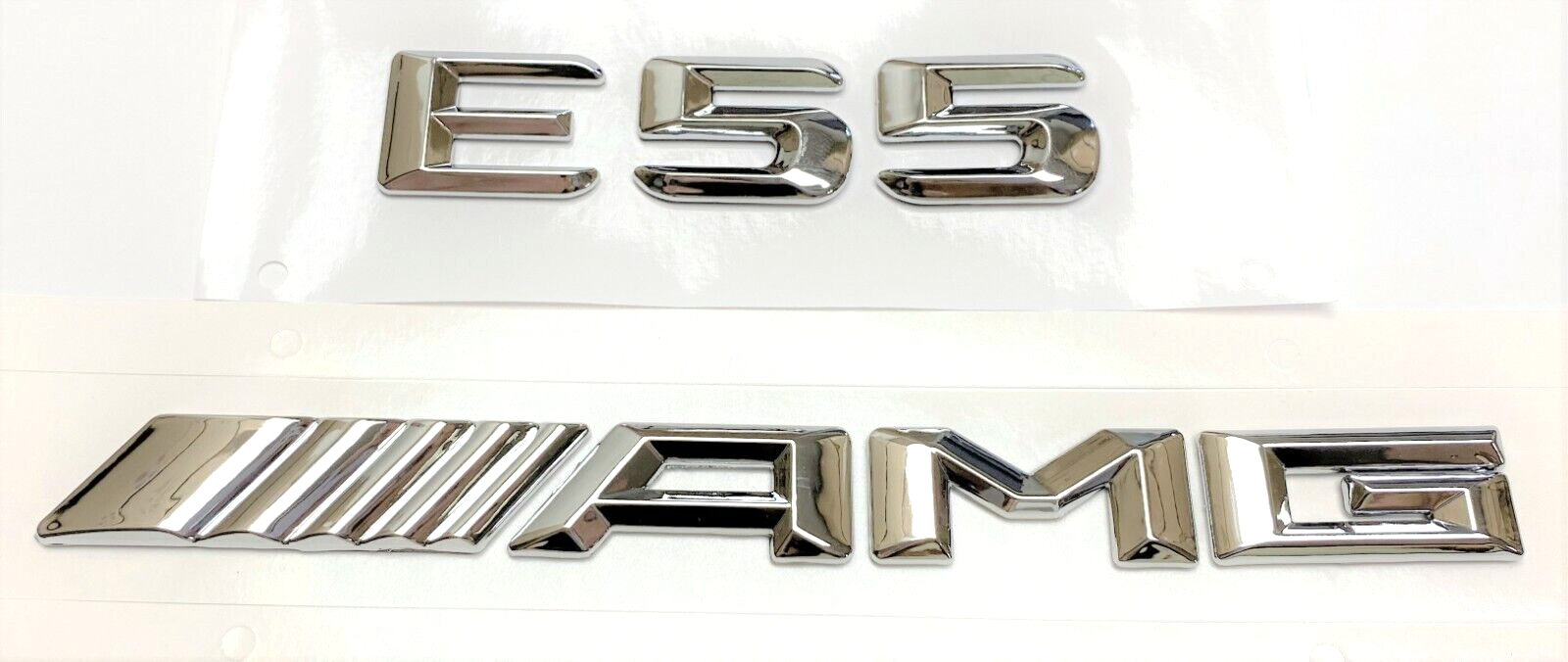 #1 CHROME E55 + AMG FIT MERCEDES REAR TRUNK EMBLEM BADGE NAMEPLATE ...