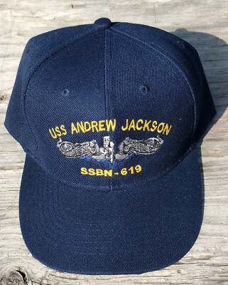 USS Andrew Jackson SSBN-619 Ball Cap Submarine Dolphins FBM Sub Veteran ...