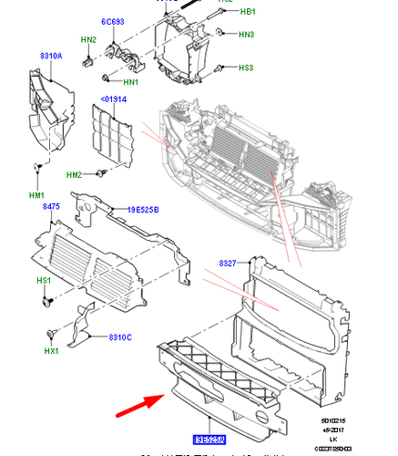 LAND ROVER RANGE ROVER L405 Air Deflector LR098001 New Genuine | eBay