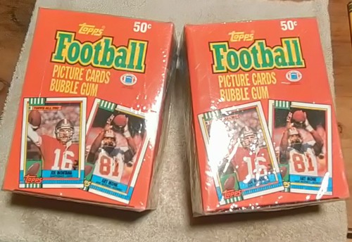 2 - 1990 Topps football sealed boxes. Each have 36 never been opened ...