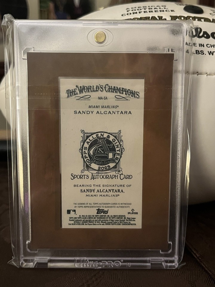 2023 Topps Allen and Ginter Framed Mini Autograph Card Sandy Alcantara ...
