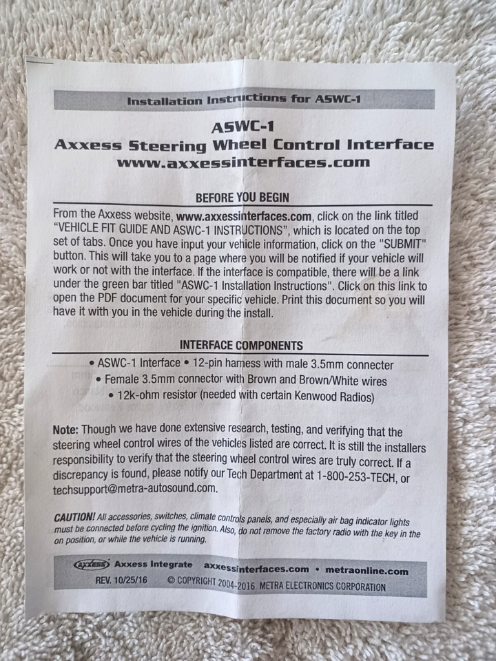 Axxess Steering Wheel Control Interface/ASWC-1/ FREE SHIPPING | eBay