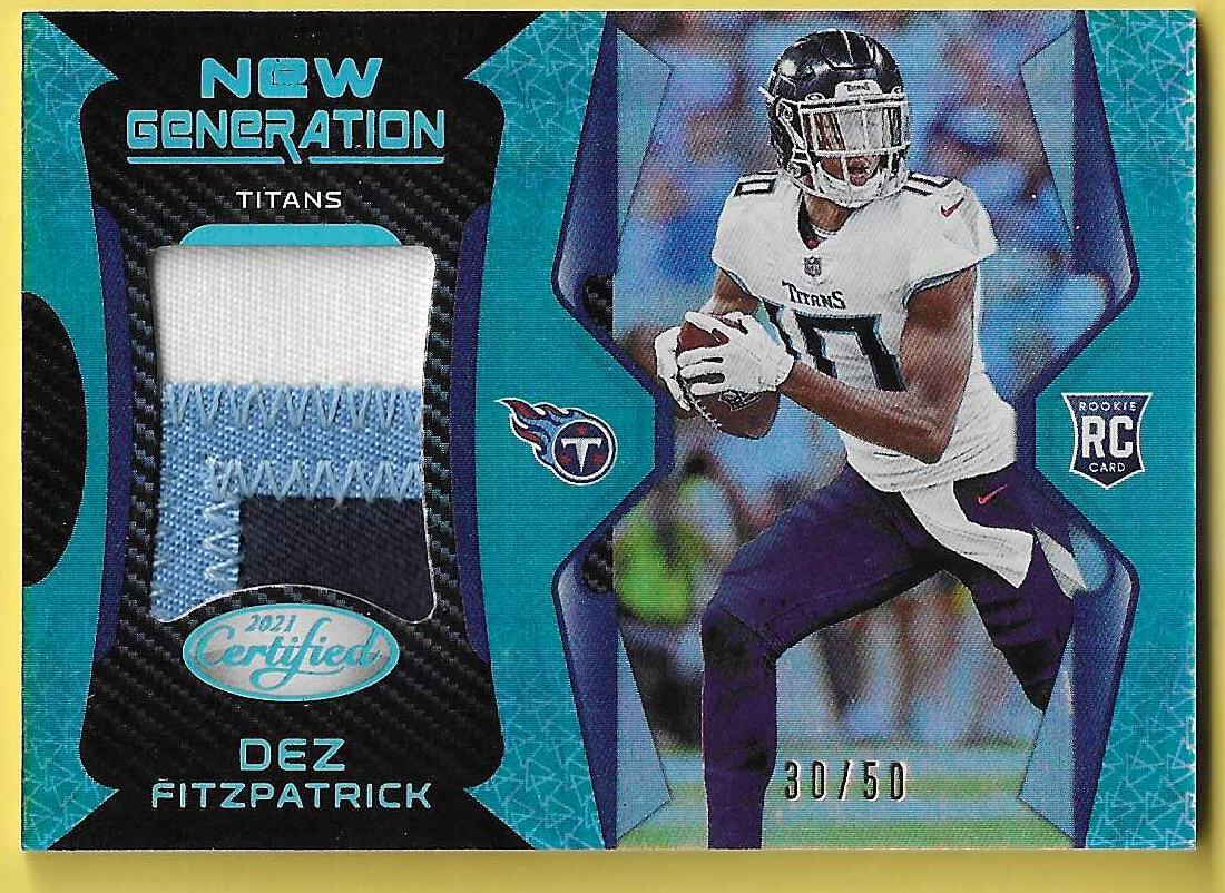 2021 Certified New Generation Dez Fitzpatrick Titans RC Patch 30/50 | eBay