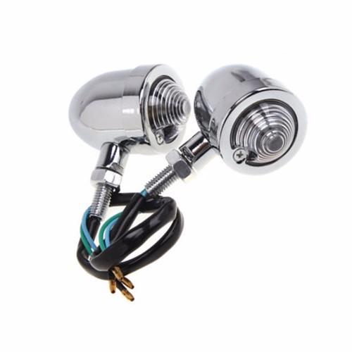 Chrome 10mm Motorcycle Turn Signal Indicator Cruiser Chopper Bobber Old ...