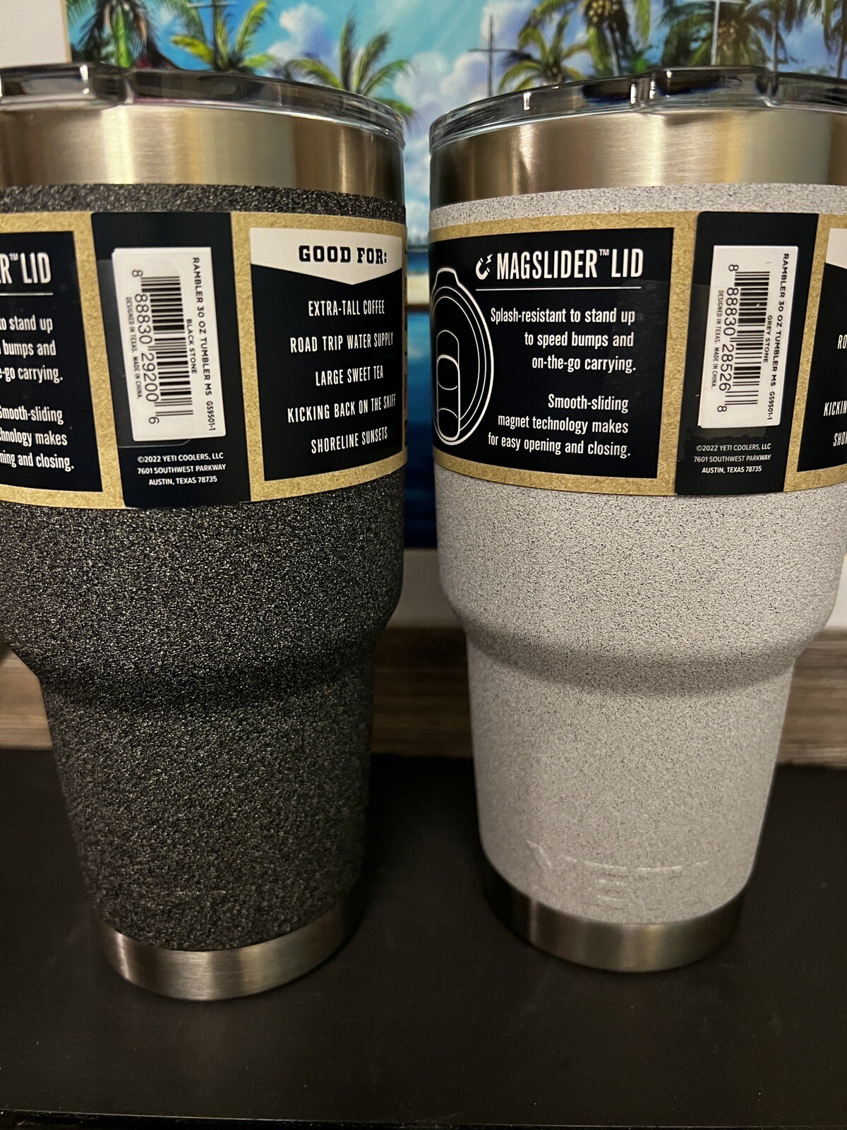 YETI EXCLUSIVES Grey & Charcoal Stone 30oz Rambler Tumbler Textured Duo ...