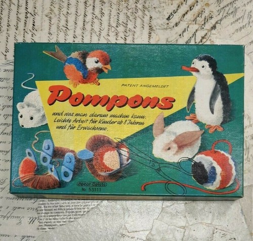Gioco in scatola Vintage Spear Spiele Pompons completo istruzioni in tedesco
