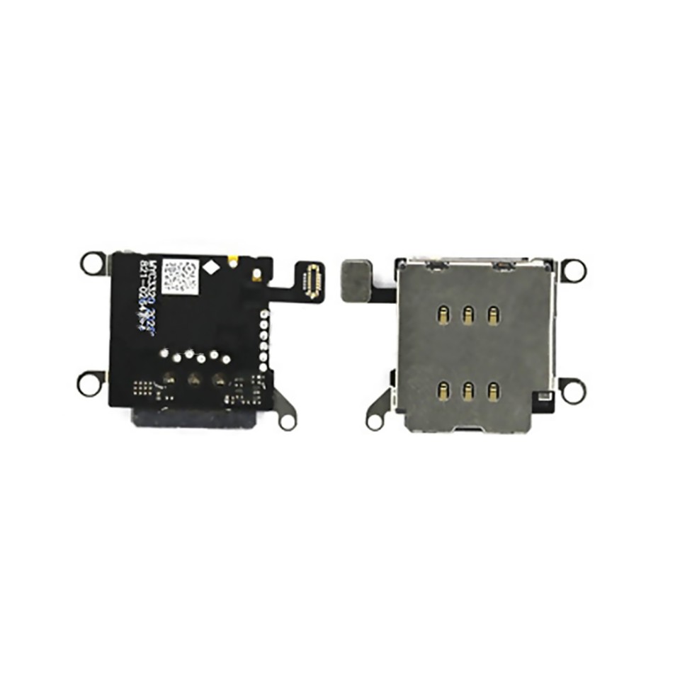 Black Dual SIM Card Reader Slot Socket Board Flex Cable For iPhone 12/ ...
