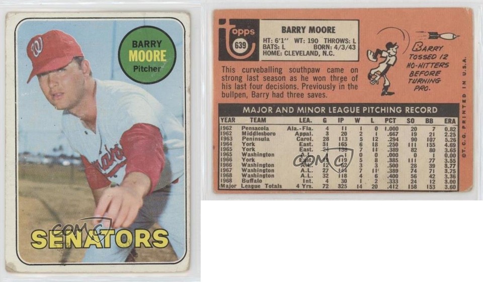 1969 Topps High # Barry Moore #639 a5h | eBay