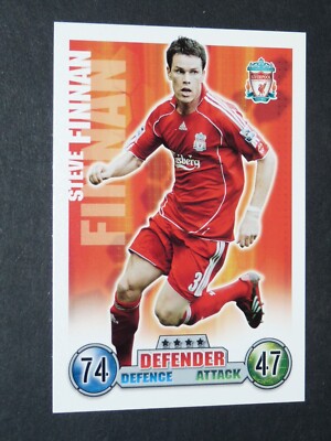 STEVE FINNAN LIVERPOOL REDS TOPPS CARD PREMIER LEAGUE FOOTBALL 2007 ...