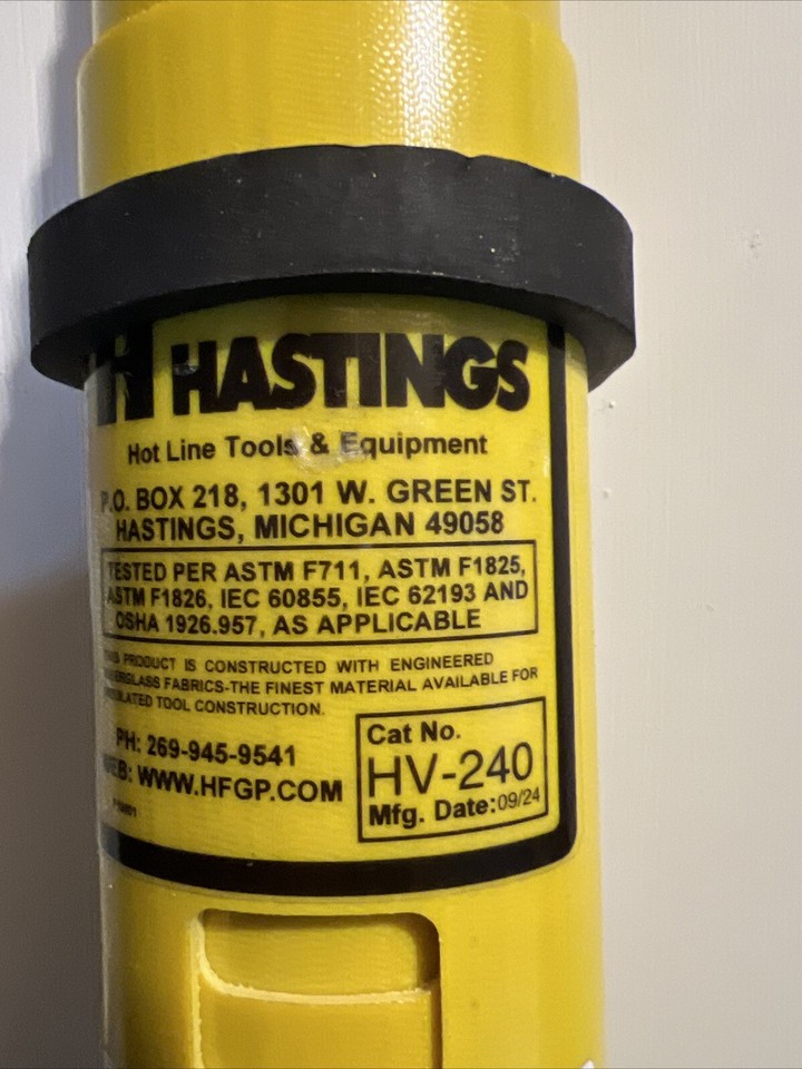 Hastings HV-240 TEL-O-POLE II Telescopic Fiberglass Hot Stick LINEMAN ...