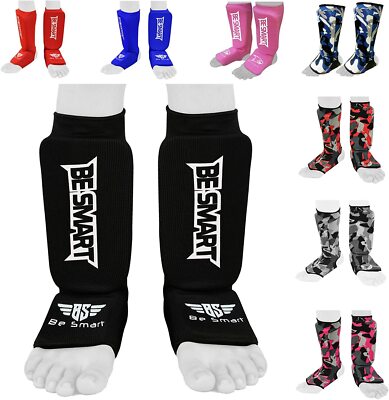 Kids MMA Shin Instep Guards Protector Pads Kick Boxing Muay Thai ...