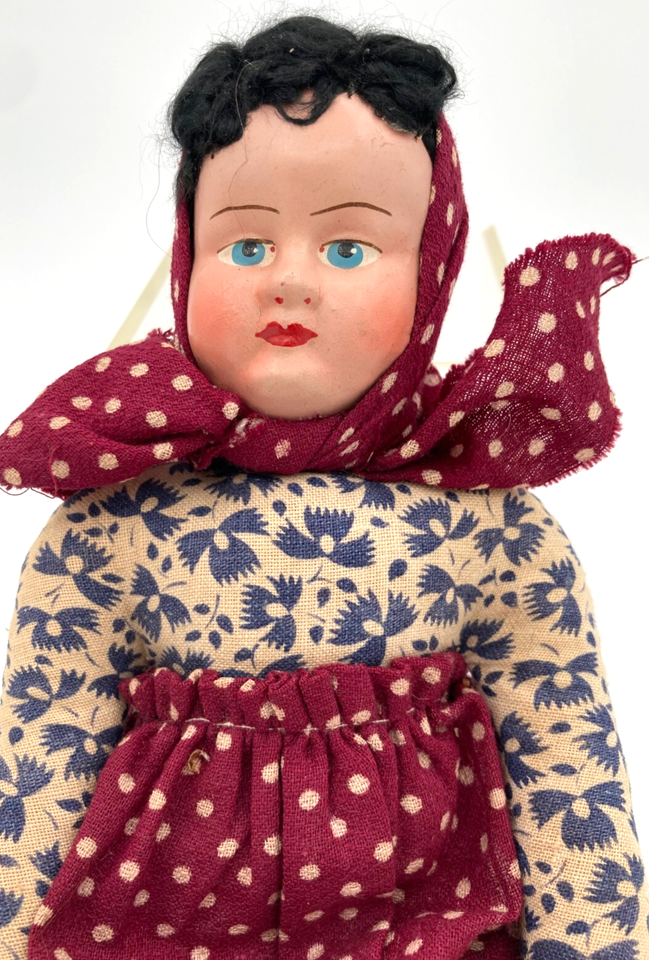Vintage Polish Girl Doll Paper Mache Head & Clothe Body Made In Poland ...