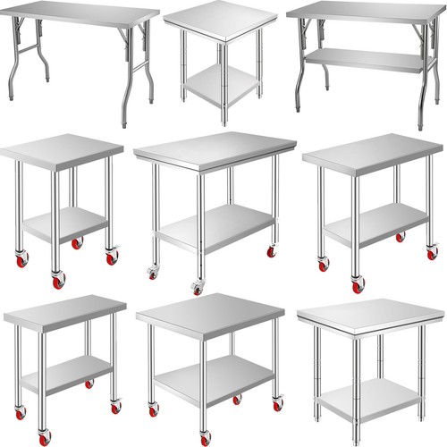 VEVOR Commercial Worktable Workstation Stainless Steel Work Prep Table ...
