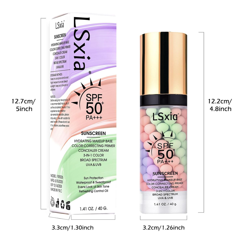 3 in 1 Primer for Face before Makeup, SPF 50, Tinted Moisturizer ...