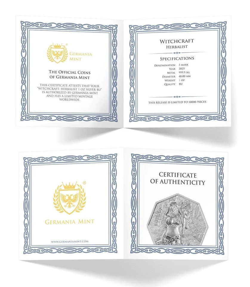 1 oz Silber 999 Seeress Witchcraft Serie 2025 Herbalist Germania Mint 5 ...