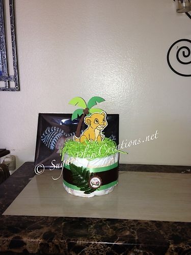 Lion King Baby Simba Sugar Diaper Cake Mini!!! Baby Shower | eBay