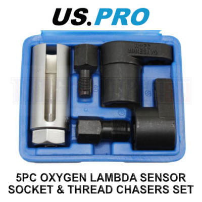 US PRO Tools 5pc Oxygen Lambda Sensor Socket, Sockets & Thread Chaser ...