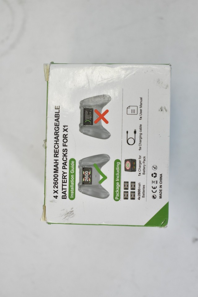 NinABXY Controller Battery Pack w 4 Rechargeable Batteries For XBox ...