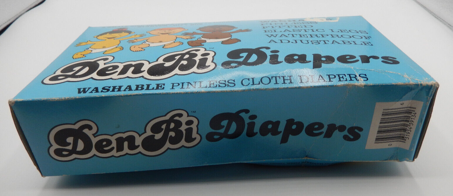 Vintage Rare 1983 DenBi Diapers (6) Small Size Washable Pinless Fitted ...