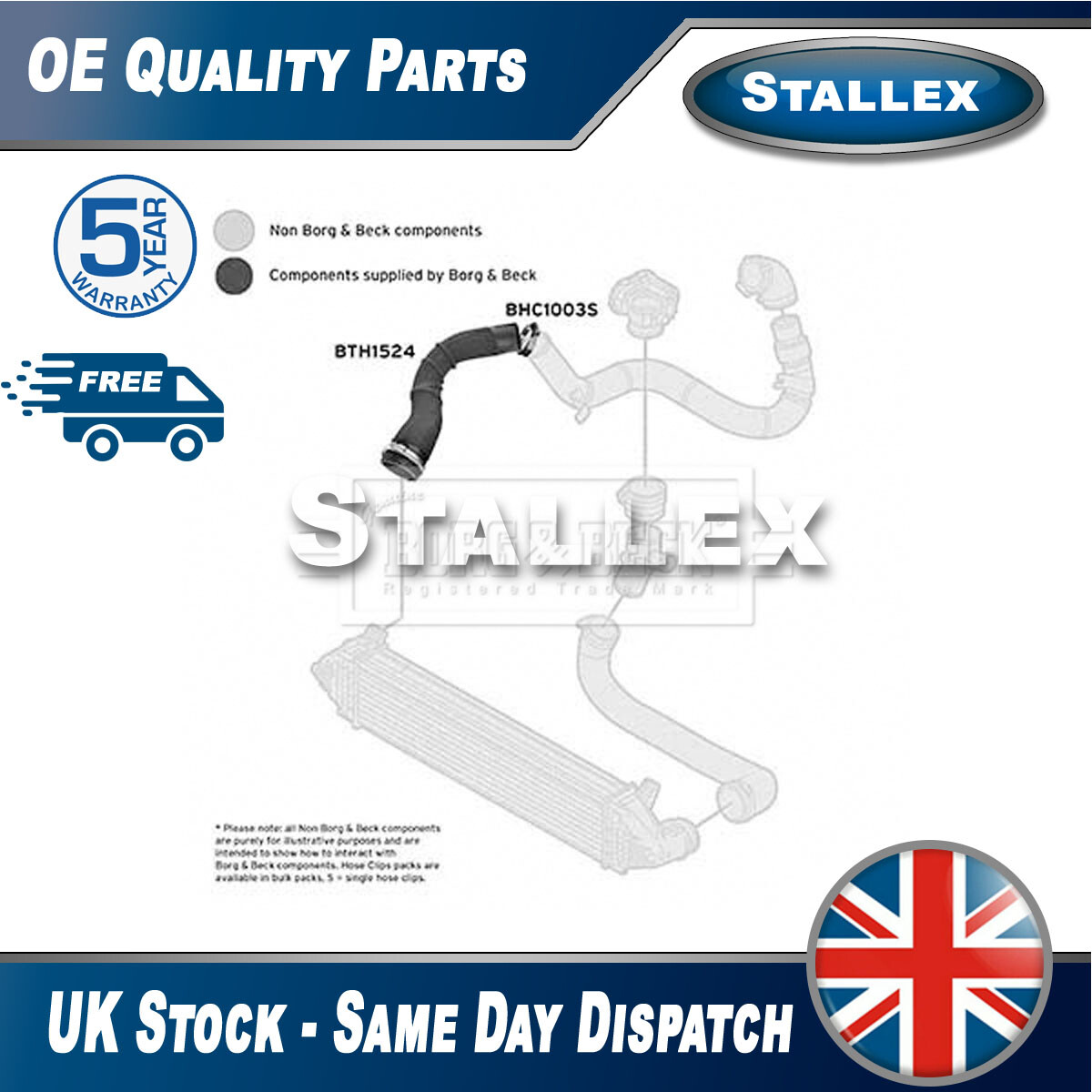 Fits Land Rover Range Evoque 2011-2019 2.0 Turbo Hose Stallex #1 ...