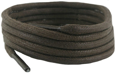 Brown waxed cotton 200 cm 5 mm round Boot Laces sold in 1 and 2 Pair ...