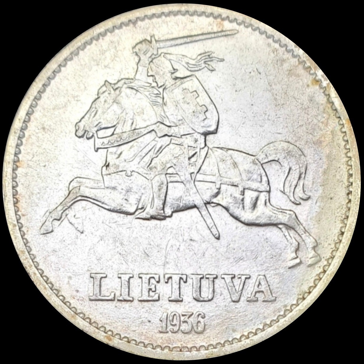 1936 LITHUANIA VYTAUTAS the GREAT Vintage Silver 10 Litai Lithuanian ...