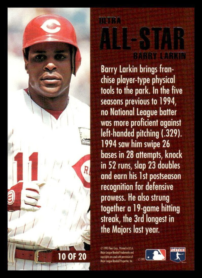 1995 Ultra All-Stars 10 Barry Larkin Cincinnati Reds | eBay
