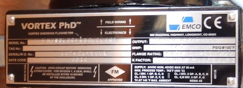 VORTEX PHD EMCO SHEDDING FLOWMETER PHD90L20F150LOCTOT | eBay