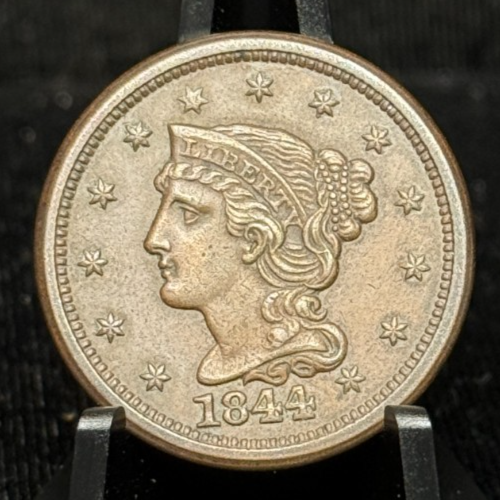 1844 - Braided Hair Large One Cent 1C Coin | eBay
