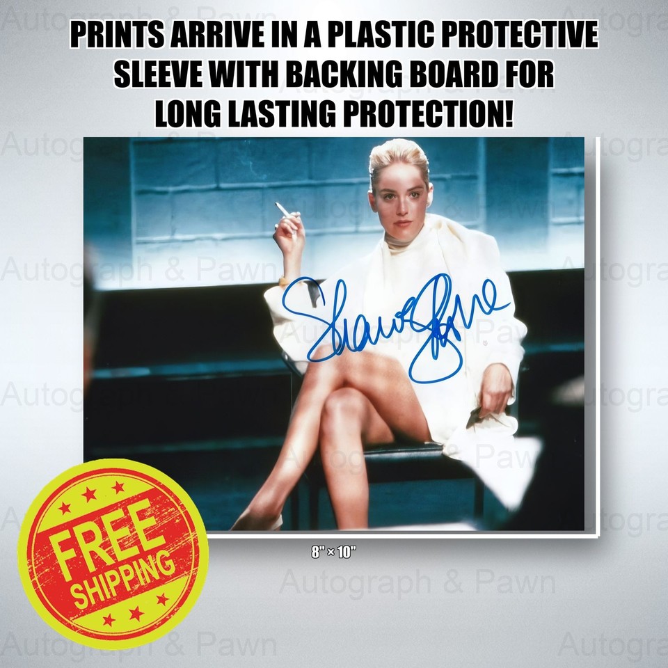 Sharon Stone 8x10 SIGNED AUTOGRAPH RARE PHOTO SIGNATURE REPRINT FREE ...