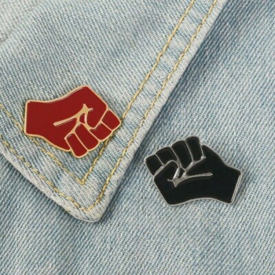 TWO PINS!! RAISED FIST PIN Black Lives Matter BLM Power Salute ...