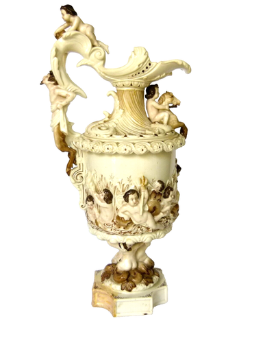 Vintage Capodimonte Sculpted Cherubs & Sirens 14.5" Water Wine Pitcher ...