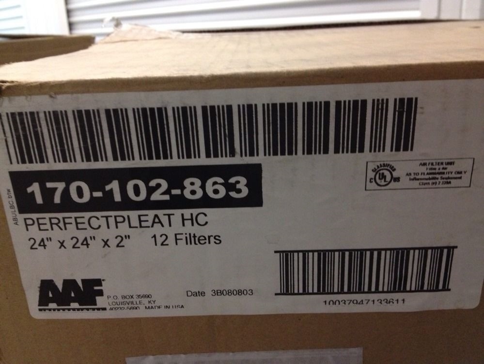 AAF PerfectPleat HC 24x24x2 -- 170-102-863 (box of 12 units) | eBay