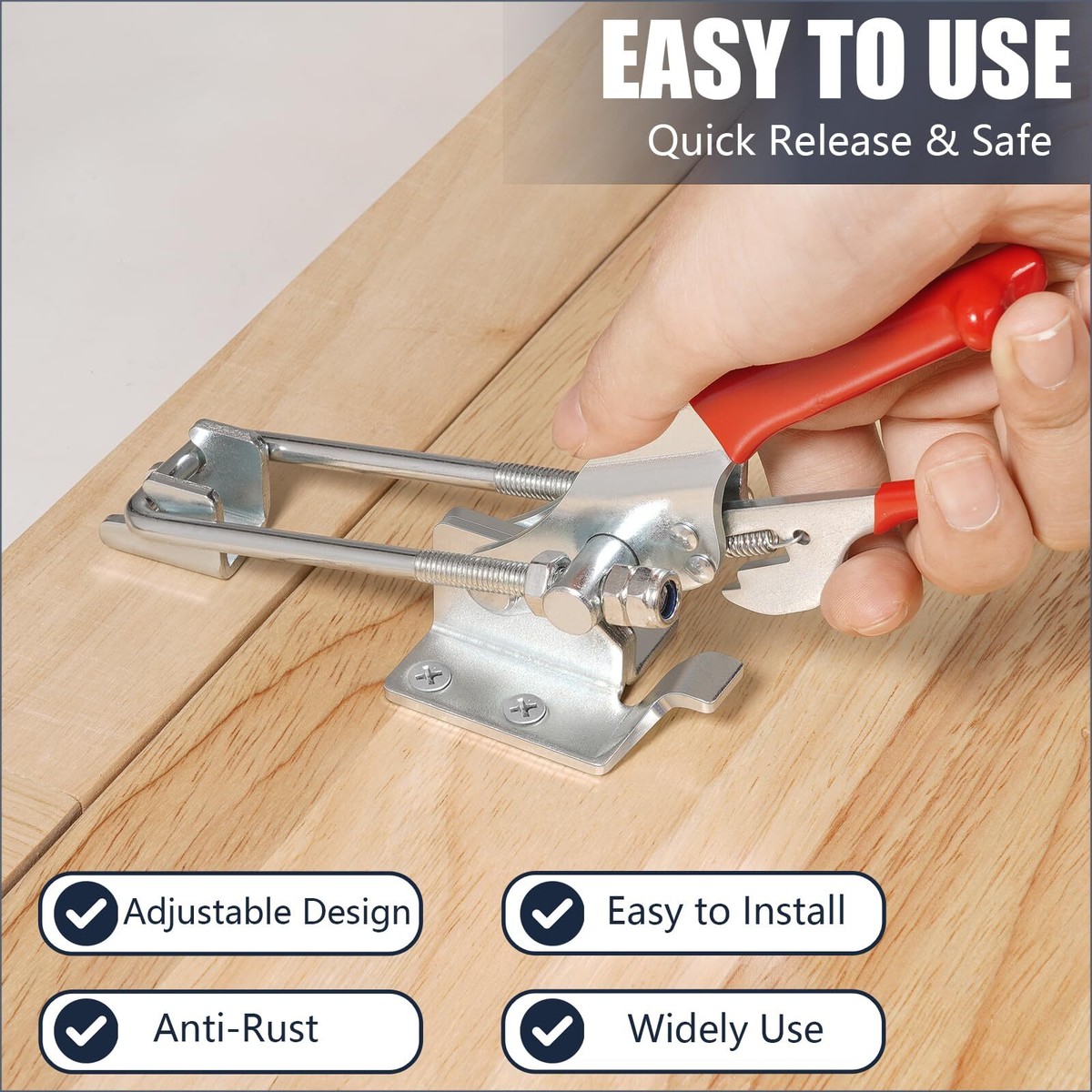 2000 Lb Capacity Clamp POWERTEC Heavy-Duty Latch-Action Toggle Clamp ...