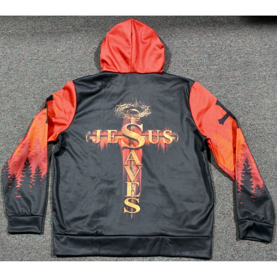 Jesus Christ Saved My Life Cross Full Zip Hoodie Jacket Sweatshirt ...