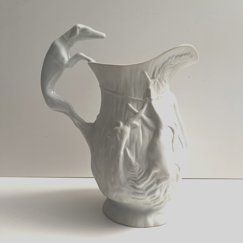 Vista Alegre Porcelain Biscuit Hunting Trophy Pitcher Dog Handle MSRP ...