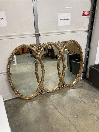 Vintage Mid Century Three Interlinked Golden Circles Wall Mirror | eBay