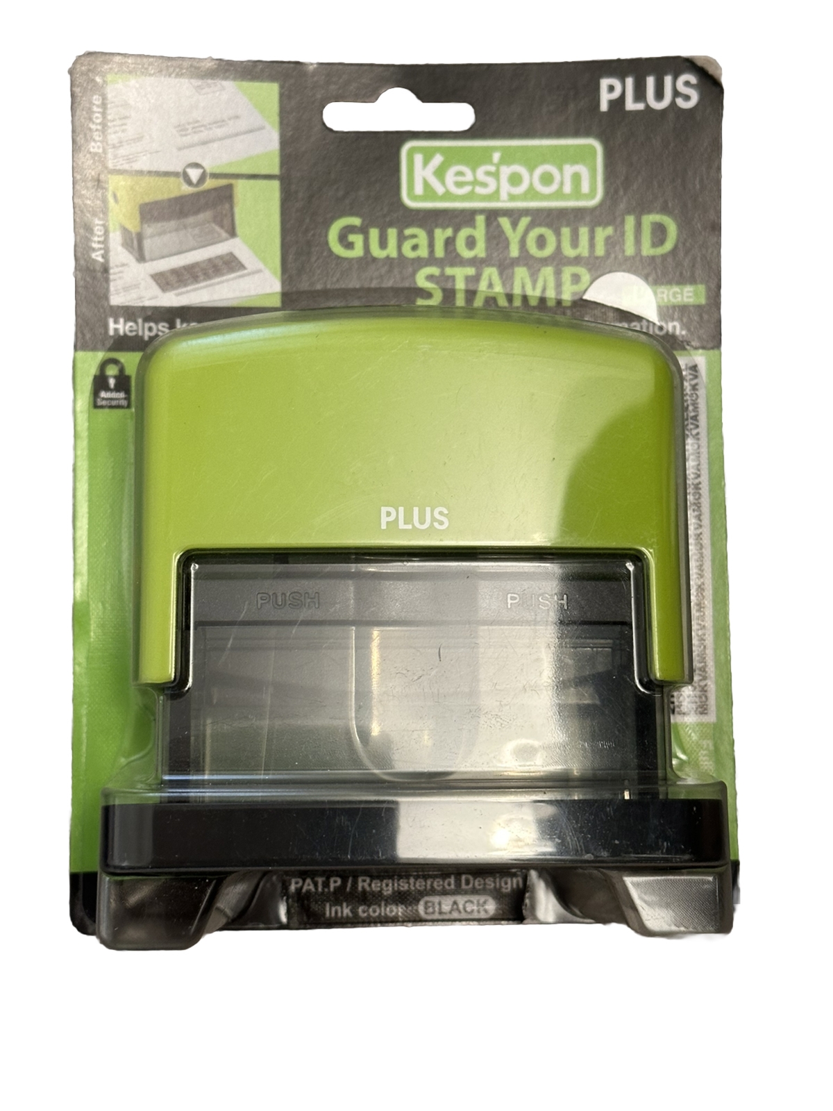 Kespon Guard Your ID Stamp Large Green 1ea 893357000706s1192 for sale ...