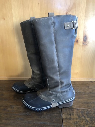 SOREL SLIMPACK TALL 7 EQUESTRIAN Riding Rain Boot Women Nori Green Good ...
