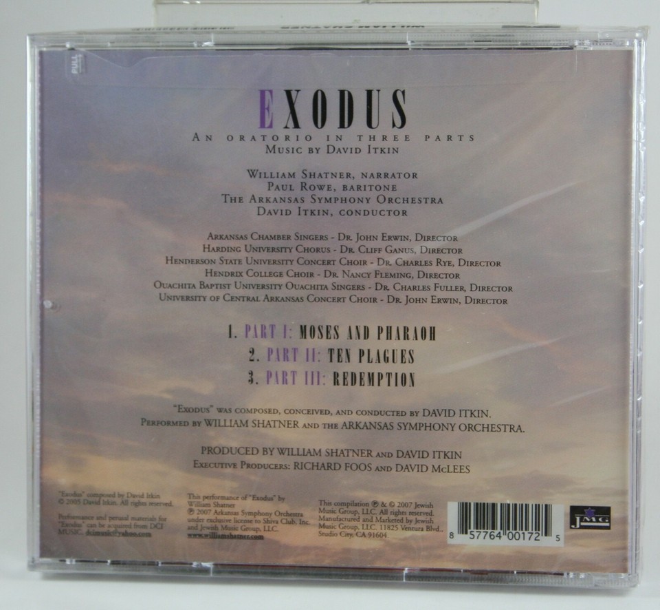 William Shatner Exodus An Oratorio CD BRAND NEW Moses And Pharoah DAVID ...