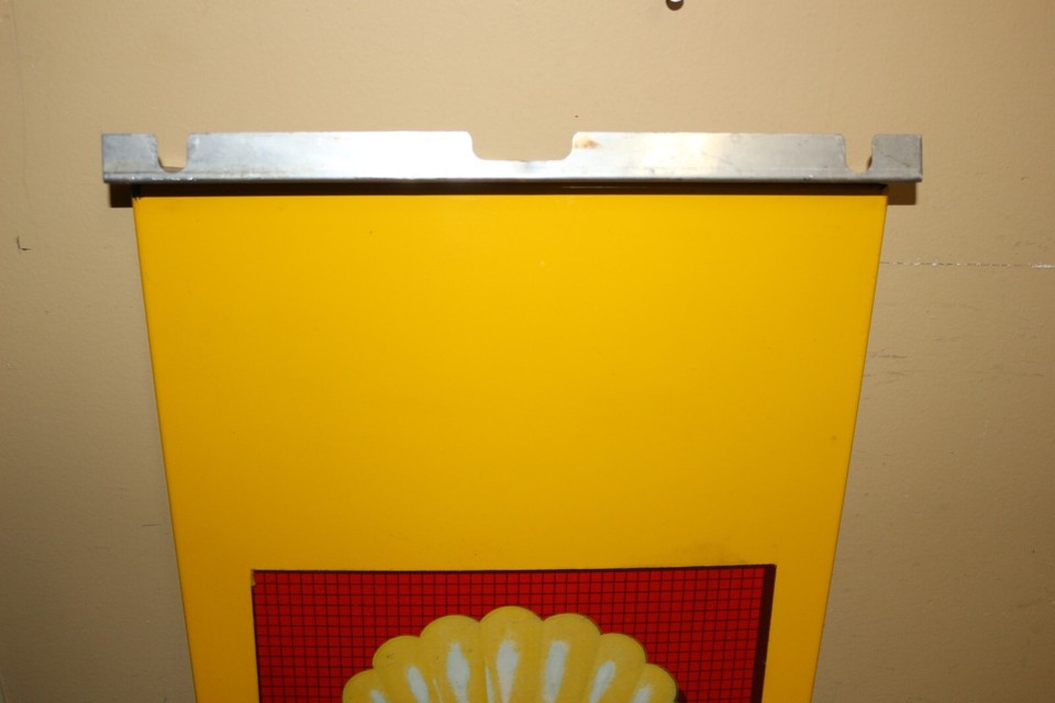 Rare Vintage c.1960 Shell Gasoline Gas Station 29" Porcelain Metal Gas ...