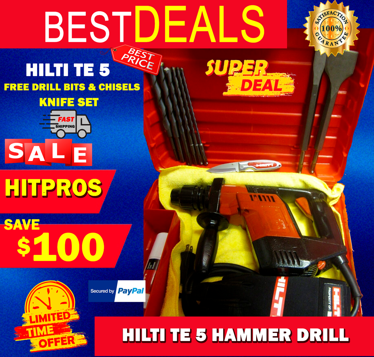 HILTI TE 5 HAMMER DRILL FREE DRILL BITS CHISELS FAST SHIP