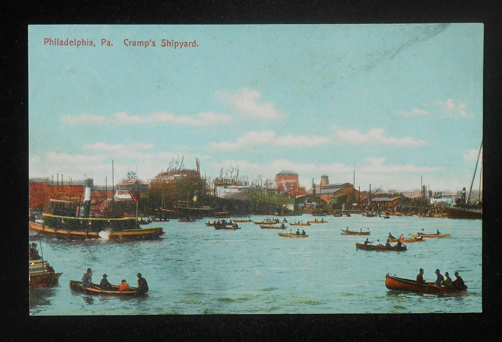 1910s Cramp's Shipyard Tugboat Rowboats Dry Dock Philadelphia PA ...
