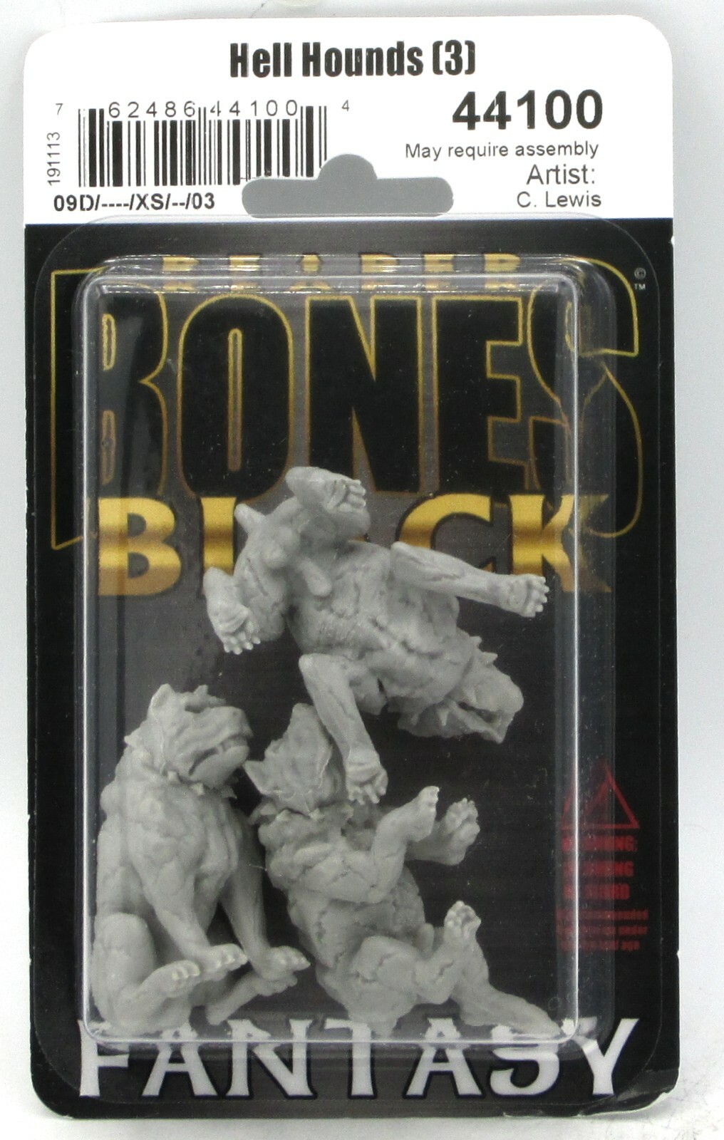 Reaper 44100 Hell Hounds [3] (Bones Black) Demon Dogs Hellhounds Miniatures | eBay
