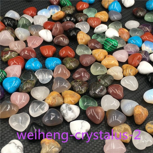 50pcs Natural mix quartz mini heart Carved Quartz Crystal Reiki Healing ...