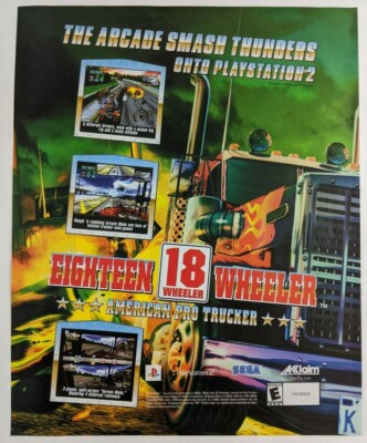 Eighteen Wheeler 18 Print Ad Game Poster Art PROMO Official Sega ...